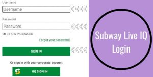 Login Portal - Subway Live IQ